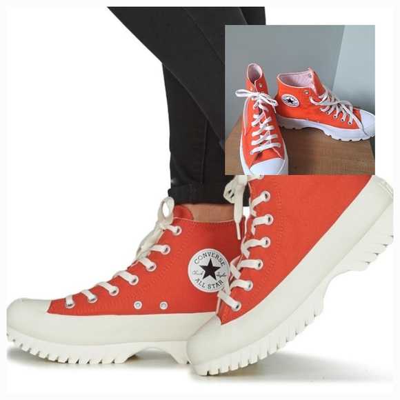 Converse | Shoes | Converse Orange All Star Lugged Hightop Platform ...